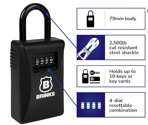 AB5-93001 & AB5-93201 79mm 4-Dial Resettable Combination Lock Box with ...