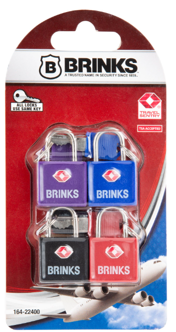 164-22400 Aluminum TSA 4-pack with assorted colors (Red, Blue, Purple ...