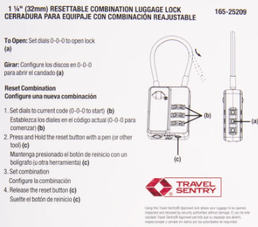 165-25209 & 175-25209 TSA 3-Dial Combination w/Cable Shackle – Brinks.Care