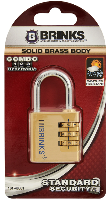 171-40051 40mm 3 Dial Resettable Solid Brass Padlock – Brinks.Care